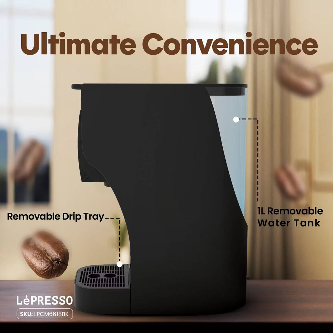 LePresso Trezza Coffee Machine / 1 L Capacity / Works with Capsules ...