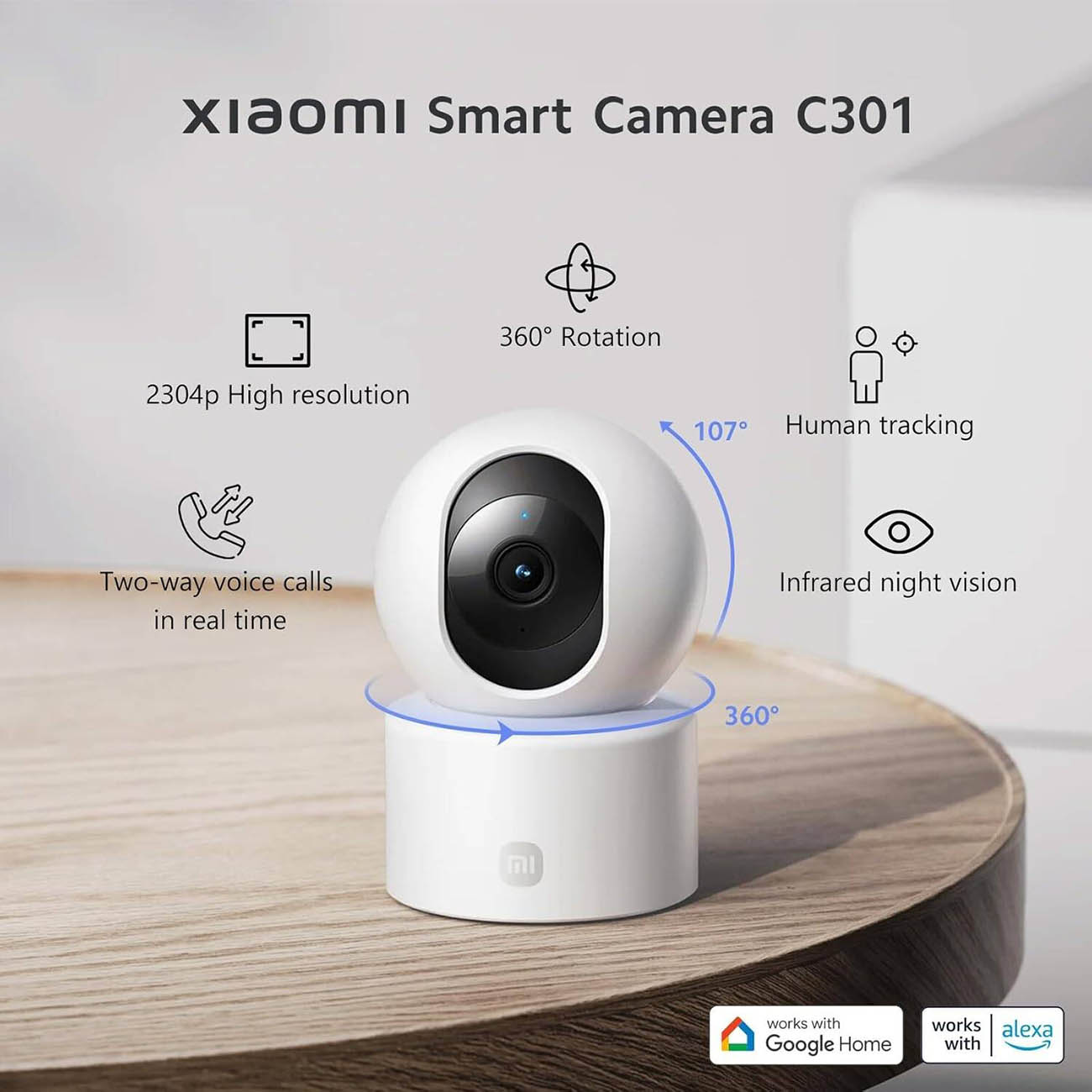 Xiaomi C301 Smart Security Camera / 2K Resolution / Rotatable / Motion ...