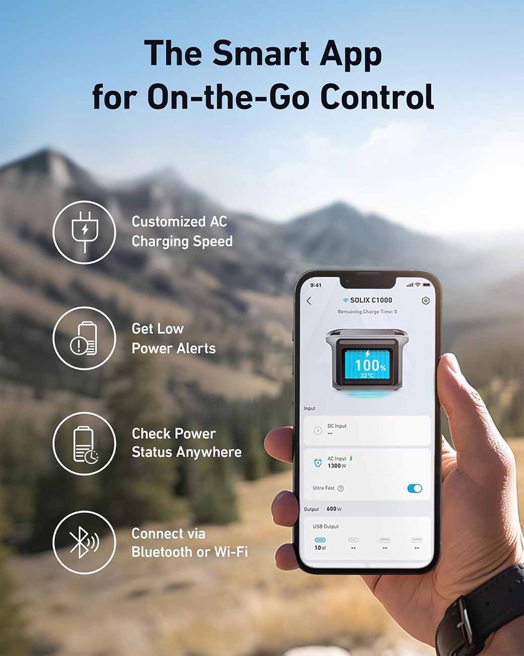 Anker SOLIX C1000 Power Station / 2400W / Multiple Ports / 1056Wh / App ...